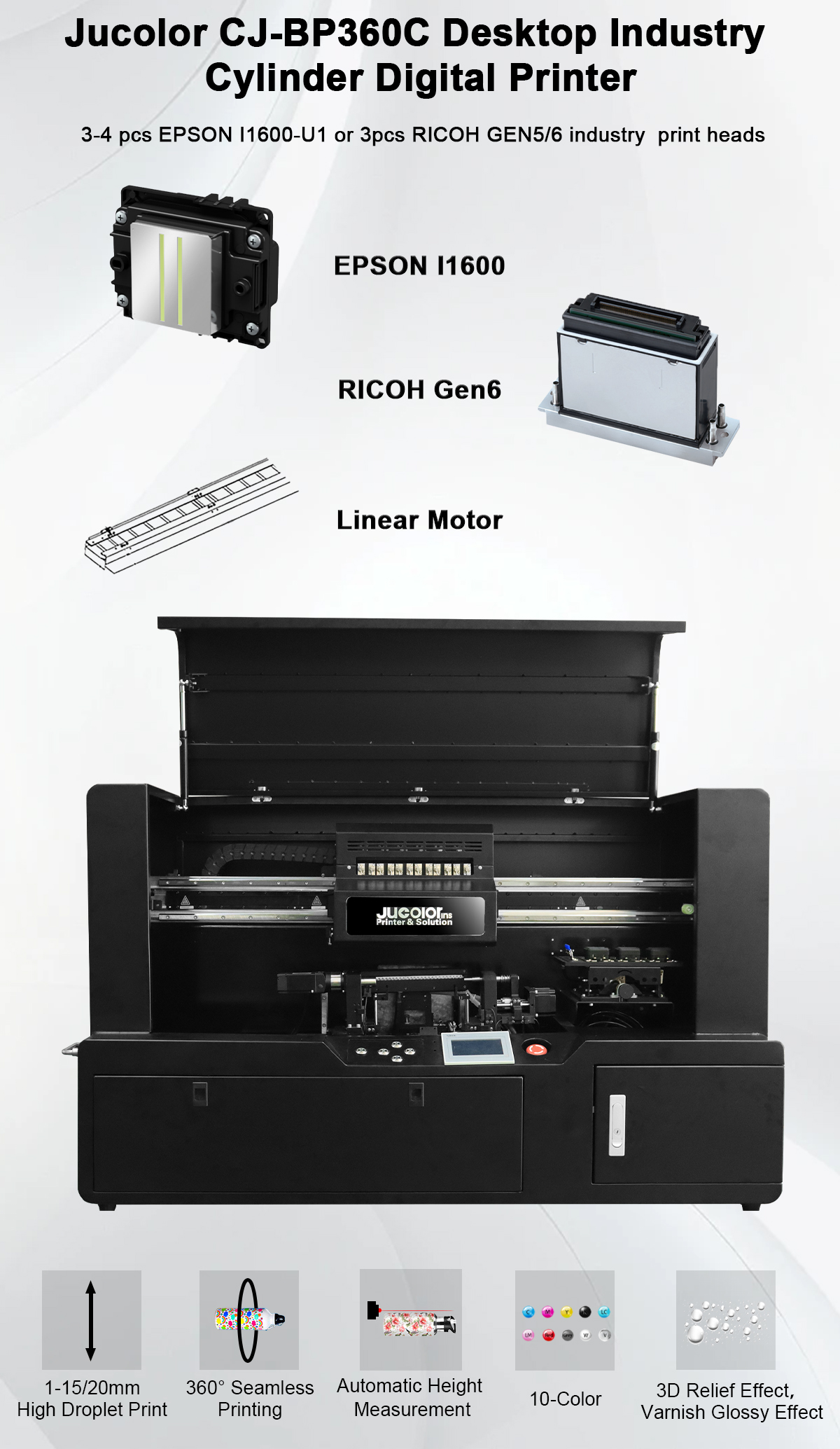 JUCOLOR Industry Benchtop Digital Cylindrical Printer - uv printers ...