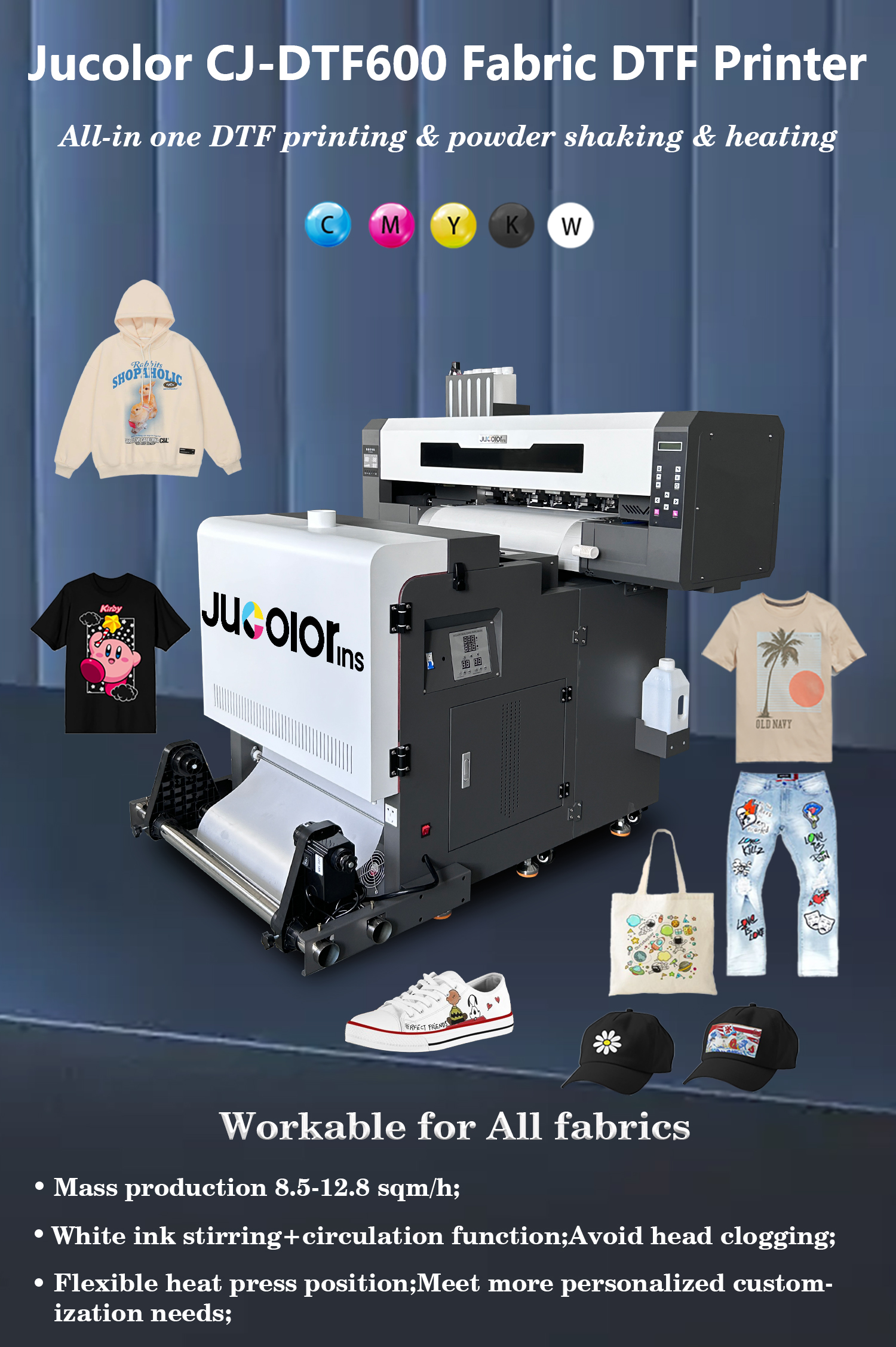 JUCOLOR CJ-DTF600 Fabric DTF Printer - uv printers, DTG textile ...
