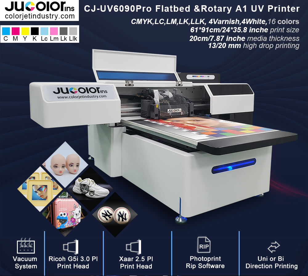 A1 UV Printer Jucolor 6090Pro Rich & Bright 8 Colors High Quality Printing - uv printers, DTG ...